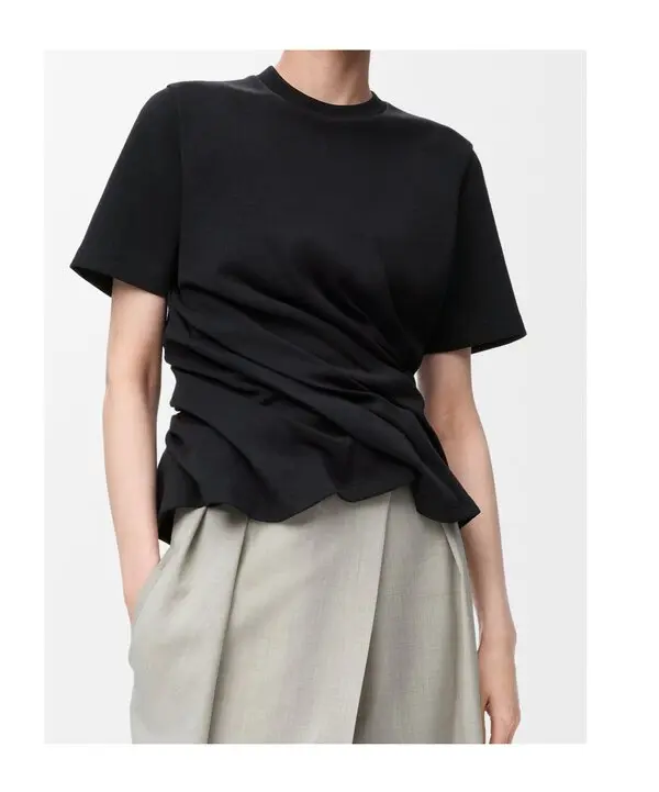 Loewe Twisted Top With Crew Neckline And Embroidered Lettering