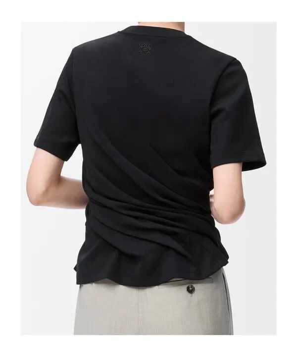 Loewe Twisted Top With Crew Neckline And Embroidered Lettering