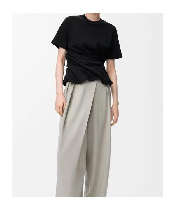 Loewe Twisted Top With Crew Neckline And Embroidered Lettering