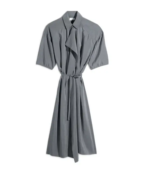 LEMAIRE Short Sleeve Shirt Dress - Aluminum