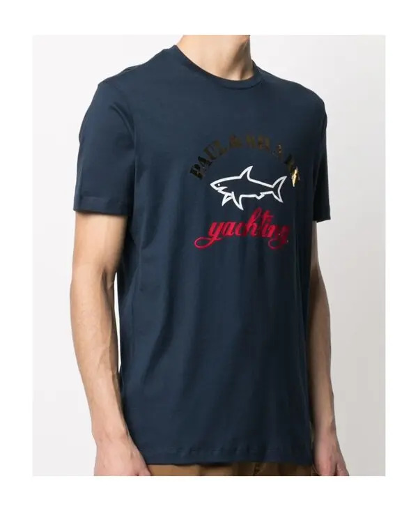 PAUL  SHARK Shark Logo-embroidered T-shirt