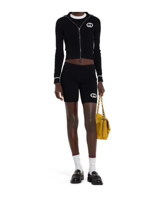 Gucci Ribbed Gg Intarsia Knit Shorts