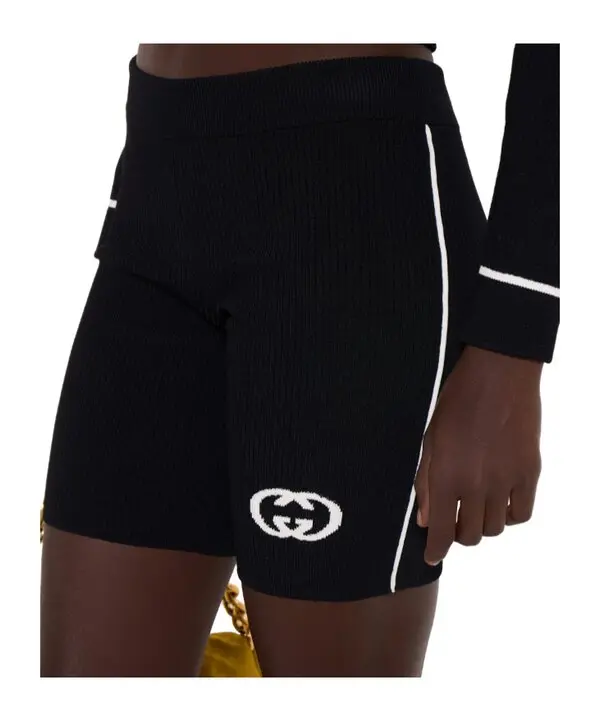 Gucci Ribbed Gg Intarsia Knit Shorts