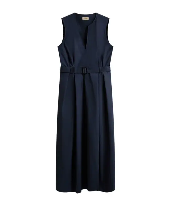 Woolrich Sleeveless V-neck Belted Dress - Black