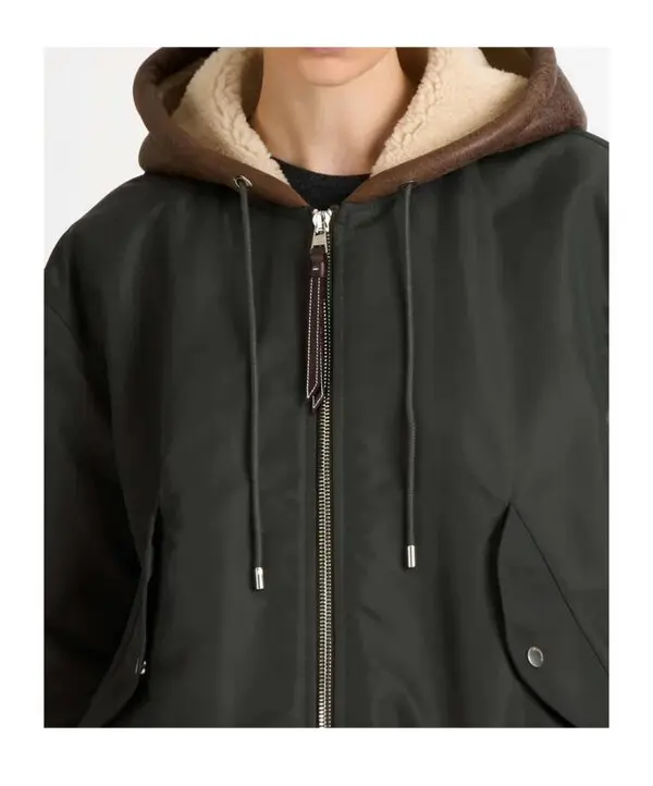 J.W.ANDERSON Hooded Bomber Jacket In Dark Khaki
