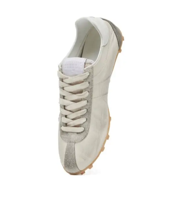 MAISON MARGIELA Textured Leather And Suede Sneakers - Cream