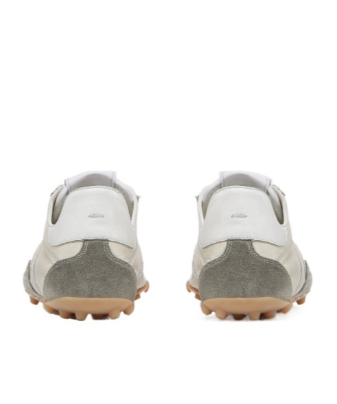 MAISON MARGIELA Textured Leather And Suede Sneakers - Cream