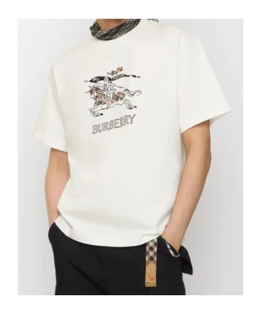 Burberry Ekd Sketch Crewneck T-shirt - Chalk White