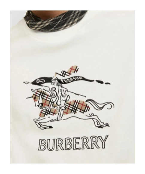 Burberry Ekd Sketch Crewneck T-shirt - Chalk White