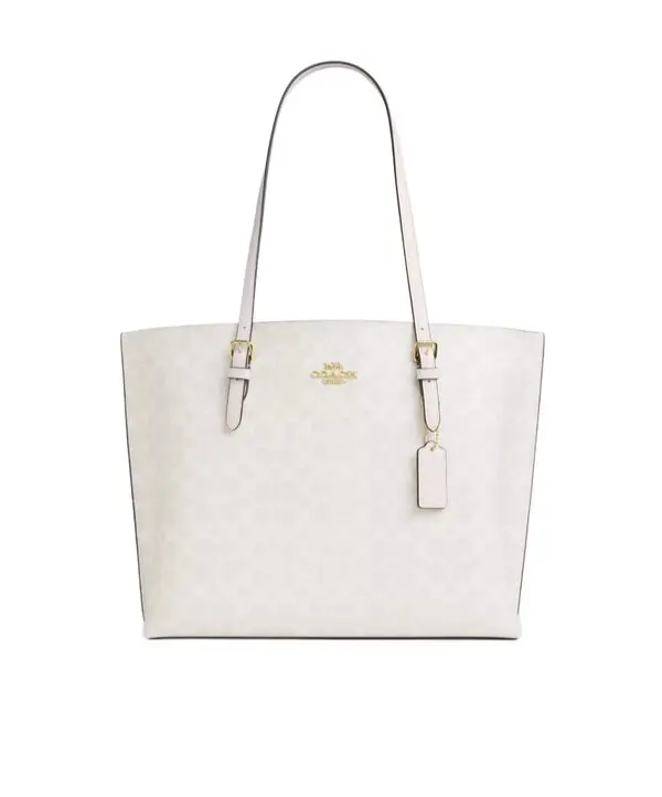 COACH Mollie Tote Bag In Signature Canvas - Gold/white/chalk