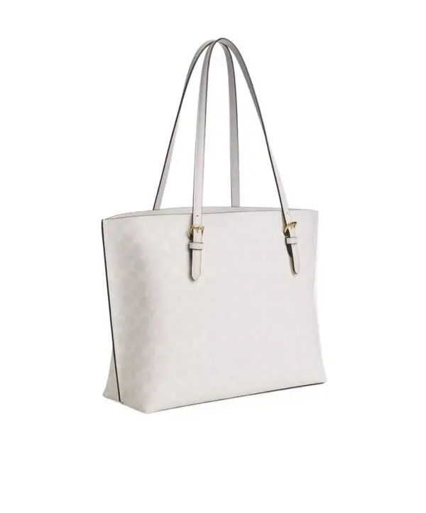 COACH Mollie Tote Bag In Signature Canvas - Gold/white/chalk
