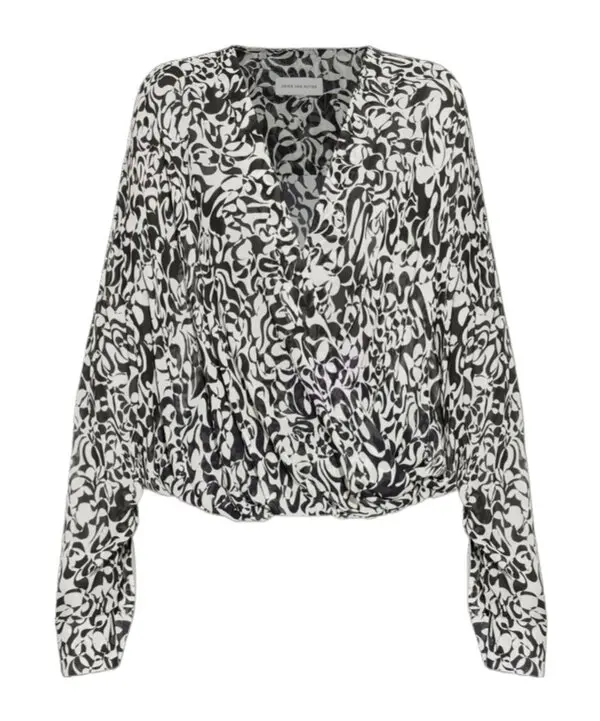 Dries Van Noten Printed Long-sleeve Blouse - No