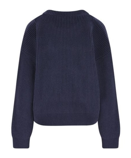 Celine Ribbed Wool Crew Neck Sweater - Black