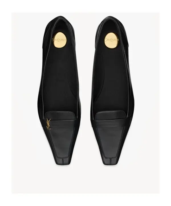 Saint Laurent Poppy Square-toe Ballerina