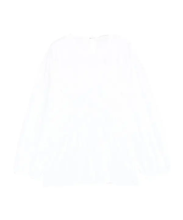 Cecilie Bahnsen Gathered Round Neck Top - White