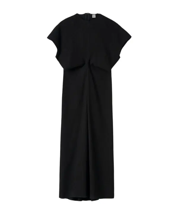 TOTEME Slouch-waist Gathered Maxi Dress - Black