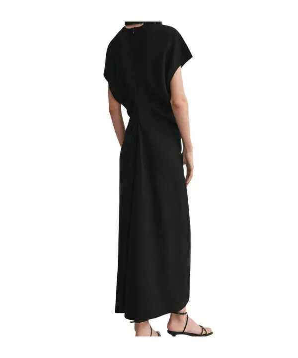 TOTEME Slouch-waist Gathered Maxi Dress - Black