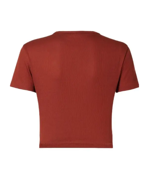 Fendi Embroidered Logo Crewneck Cropped T-shirt - No