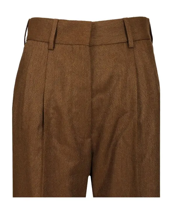 BLAZÉ MILANO Pleated Tailored Trousers - Brown