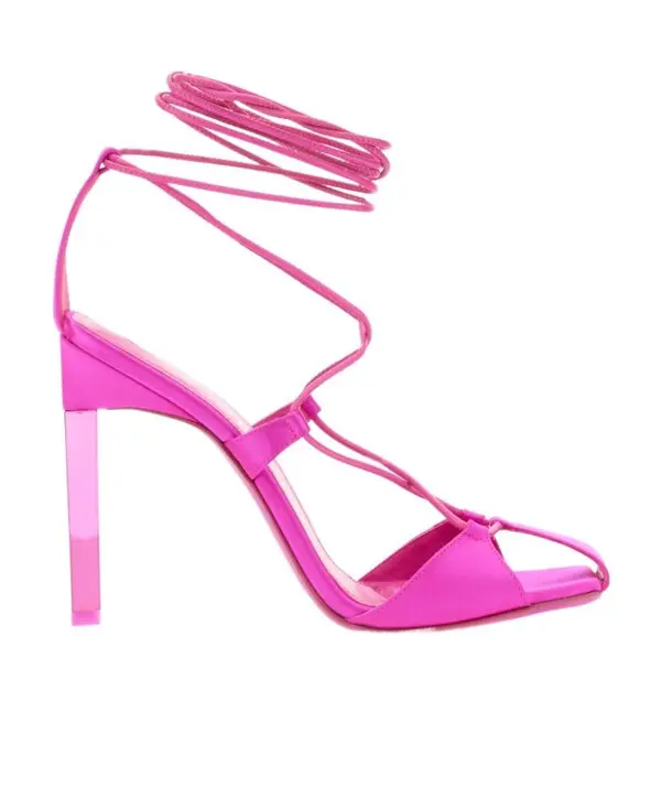 Attico Adele Lace-up High-heeled Sandals - Pink