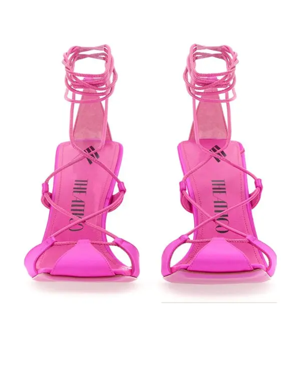 Attico Adele Lace-up High-heeled Sandals - Pink