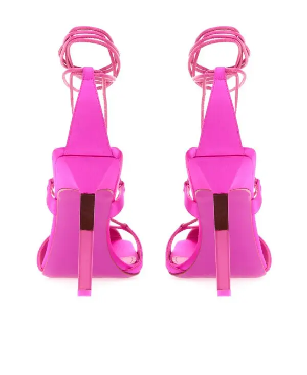 Attico Adele Lace-up High-heeled Sandals - Pink