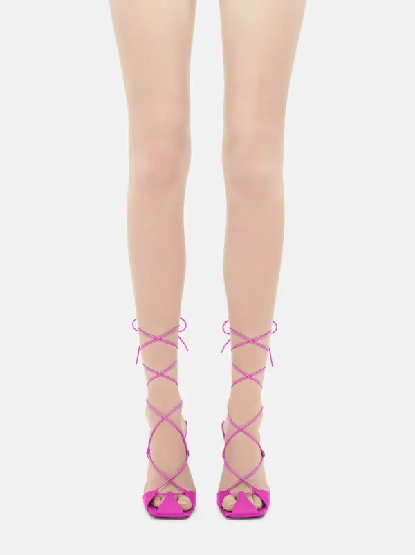 Attico Adele Lace-up High-heeled Sandals - Pink