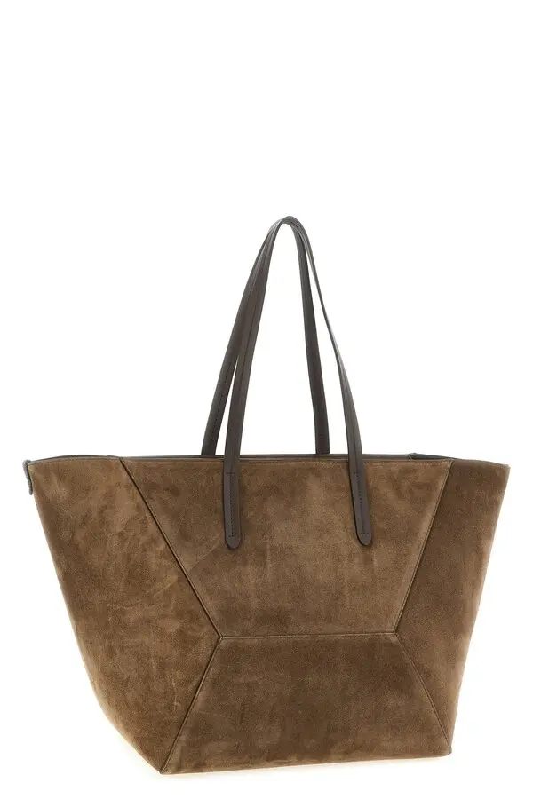 Brunello Cucinelli Shopper Bag With Monili Details - Brown