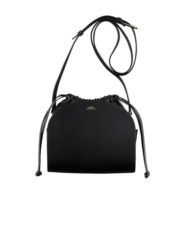 A.p.c. Demi Lune Drawstring Crossbody Bag - Black