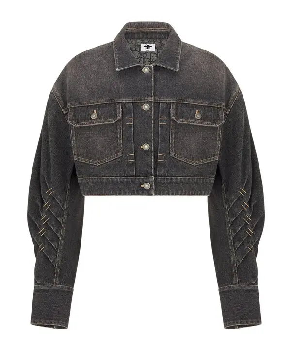 Dior Denim Jacket With Classic Bee And Cd Logo Embroidery