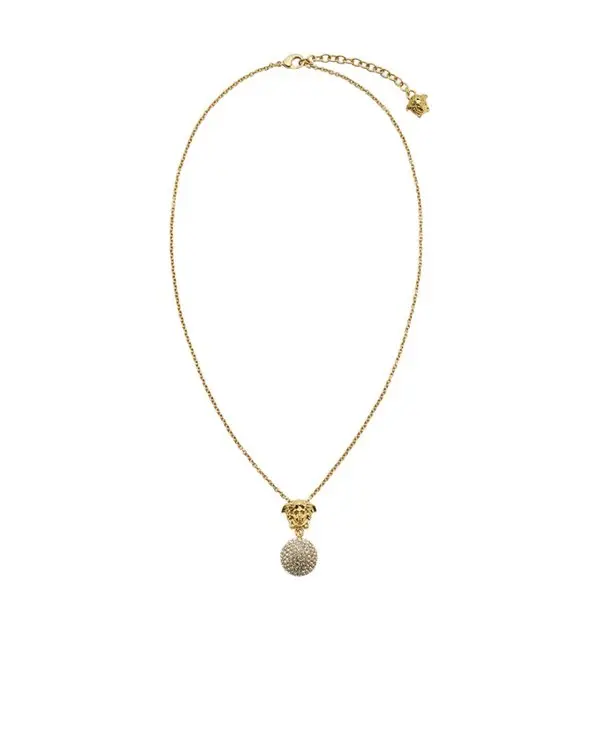 Versace Medusa Pendant Embellished Necklace - Yellow