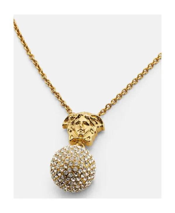 Versace Medusa Pendant Embellished Necklace