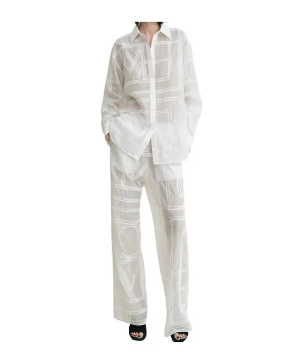 TOTEME Geometric Pattern Shirt - White