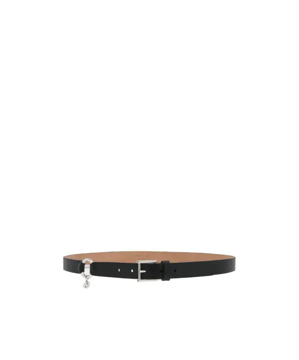 Alexander McQueen Skull Charm Belt - Black