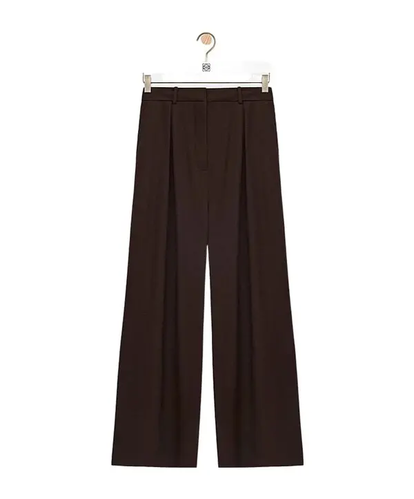 Loewe Straight Leg Pleated Trousers - Brown