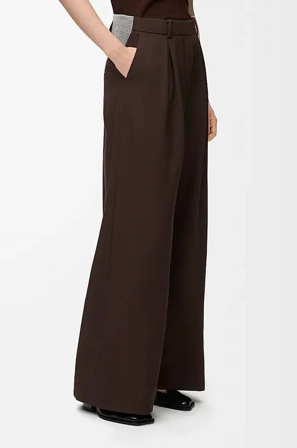 Loewe Straight Leg Pleated Trousers - Brown