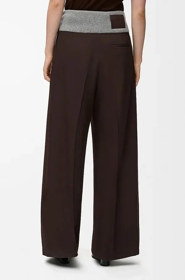 Loewe Straight Leg Pleated Trousers - Brown