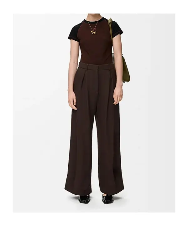 Loewe Straight Leg Pleated Trousers - Brown