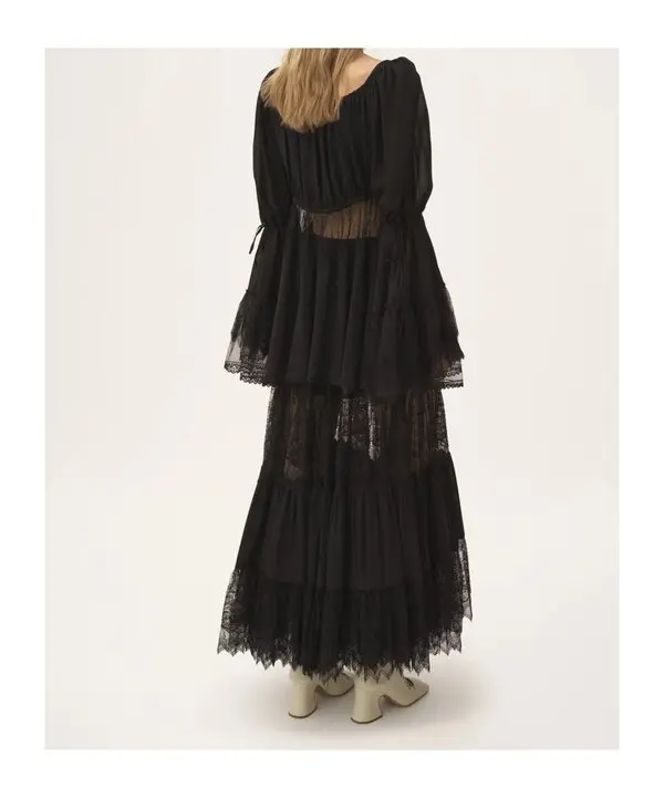 Chloé Puff-sleeve Ruffled Blouse In Organic Silk-georgette