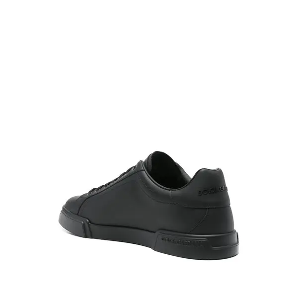 Dolce & Gabbana Embossed Logo Round Toe Sneakers - Black
