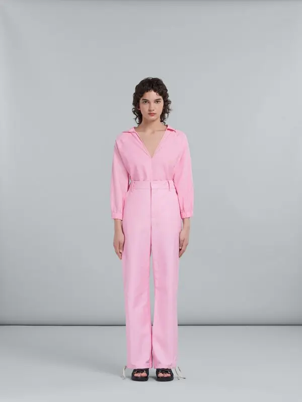 Marni High-waist Logo-embroidered Trousers - Pink