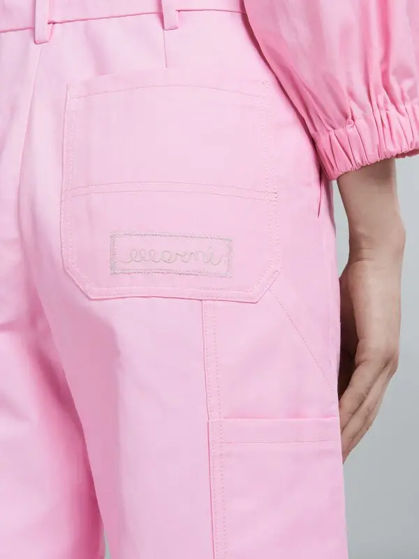 Marni High-waist Logo-embroidered Trousers - Pink