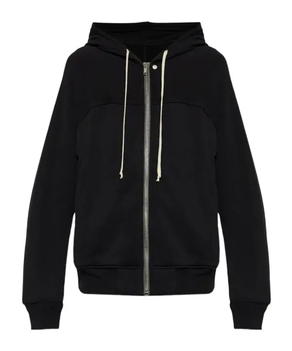 Rick Owens Zip-up Drawstring Hoodie - Black