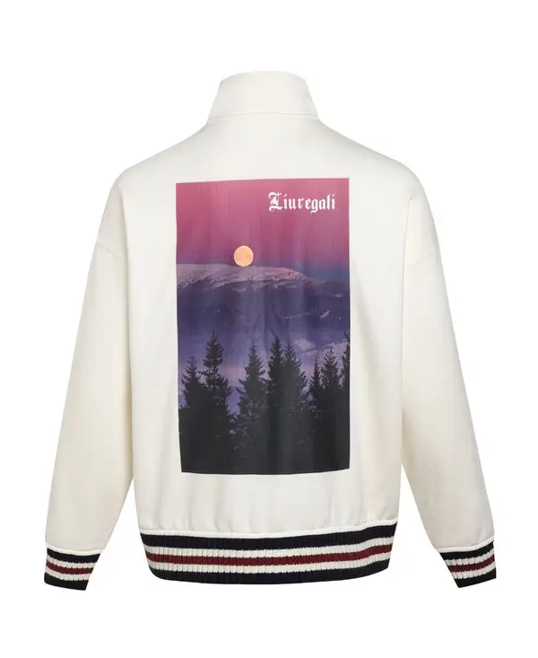 LIUREGALI Long Sleeve Zip-up Jacket With Logo Detail