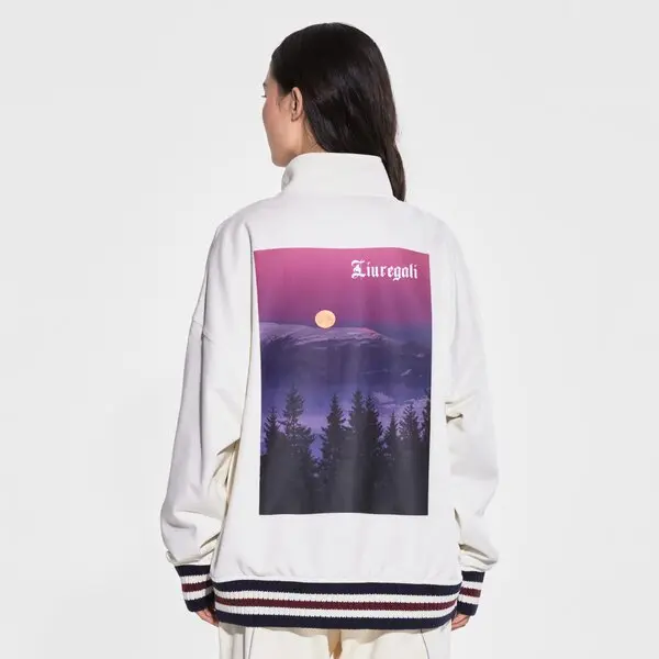 LIUREGALI Long Sleeve Zip-up Jacket With Logo Detail