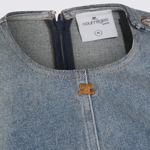 COURREGES Denim A-line Dress - Blue