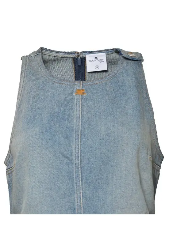 COURREGES Denim A-line Dress - Blue