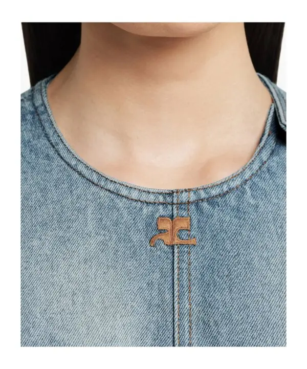 COURREGES Denim A-line Dress - Blue