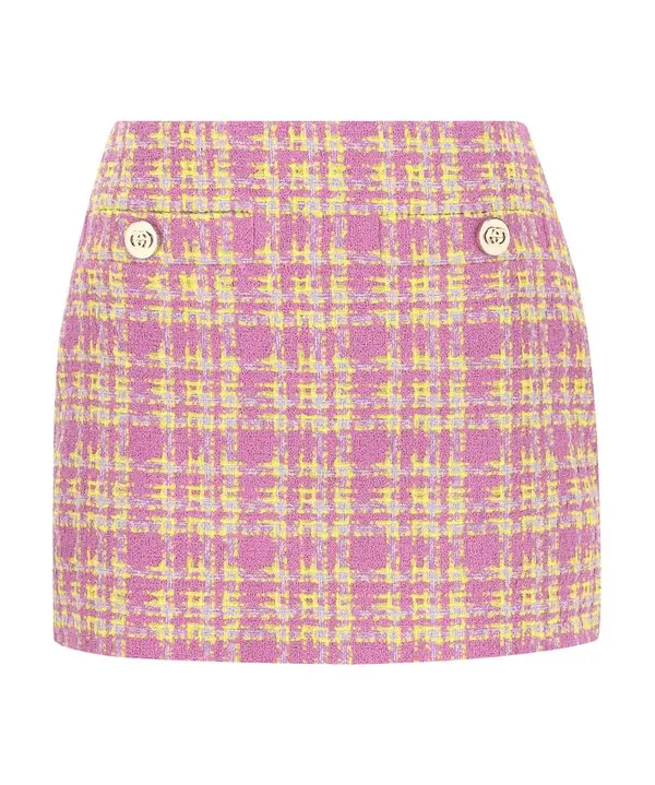 Gucci Tweed Button Detailed Skirt