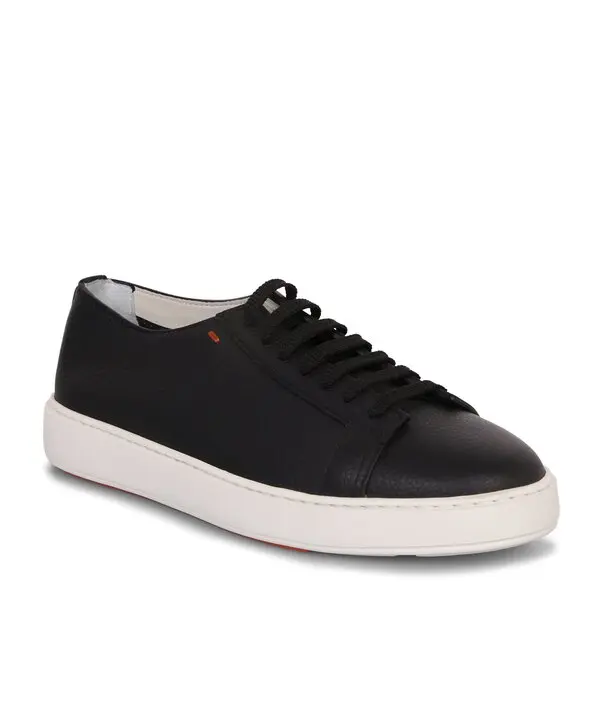 Santoni Round Toe Lace-up Sneakers - Black